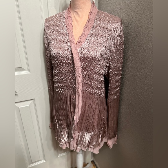 Adore | Tops | Adore Rose Gold Ruffle Blouse | Poshmark